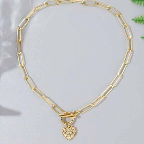 Jewelry | Heart Eye Toggle Link Necklace | Poshmark